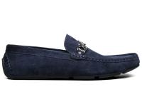 China Spring / Autumn Mens Leather Loafers Classic Blue Suede Monk Shoes For Gentlemen for sale
