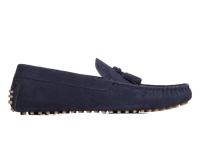 China Blue Breathable Mens Leather Loafers Blue Soft Leather Driving Shoes for sale