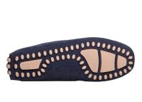China Blue Breathable Mens Leather Loafers Blue Soft Leather Driving Shoes for sale
