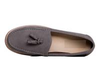 China Grey Mens Suede Slip On Dress Shoes , Fashion Mens Casual Flats For Party for sale