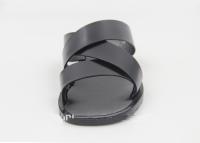 China Fashion Mens Leather Slippers Flip Flops Black Mens Summer Leather Sandals for sale