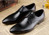 China Genuine Leather Men'S Wedding Dress Shoes Formal Business Shoes With Black Stitching for sale