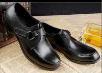 China Full Grain Leather Men'S Dress Shoes Customized Business Monk Strap Brown Shoes for sale