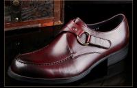 China Full Grain Leather Men'S Dress Shoes Customized Business Monk Strap Brown Shoes for sale