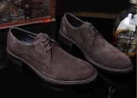 China Grey / Black British Style Oxford Shoes , Mens Leather And Suede Dress Shoes for sale