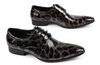 China Crocodile Style Mens Black Brogue Shoes , Fashion Nightclub Genuine Snakeskin Shoes for sale