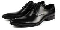 China Oxford Style Mens Leather Dress Shoes Dark Red / Black Lace Up Dress Shoes for sale