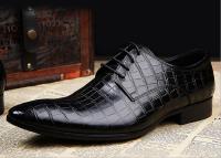 China Embossing Design Mens Patent Leather Dress Shoes Black Lace Up Dress Shoes for sale