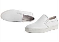 China Outdoor Mens Jogging Shoes , Genuine Leather Slip On Top Walking Sneakers for sale
