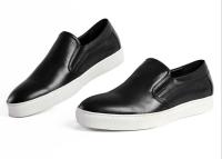 China Outdoor Mens Jogging Shoes , Genuine Leather Slip On Top Walking Sneakers for sale