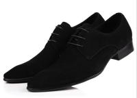 China Classic PU Suede Upper Men Formal Dress Shoes Oxfords Style Mens Black Casual Shoes for sale