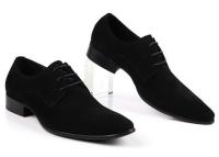 China Classic PU Suede Upper Men Formal Dress Shoes Oxfords Style Mens Black Casual Shoes for sale
