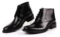 China Full Grain Leathe Mens Ankle Boots  Round Toe Brown / Black Army Style Boots for sale