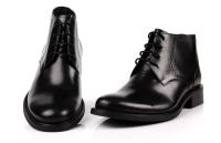 China Full Grain Leathe Mens Ankle Boots  Round Toe Brown / Black Army Style Boots for sale