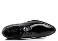 China Black Oxford Lace Up Elevator Men Shoes Solid Slip - On Branded Dress Shoes For Men for sale