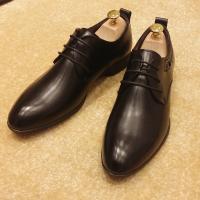 China Italian Genuine Leather Mens Shoes For Wedding , Black Formal Shoes With Laces for sale