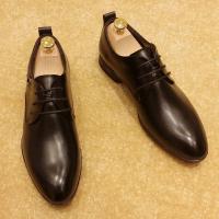 China Italian Genuine Leather Mens Shoes For Wedding , Black Formal Shoes With Laces for sale
