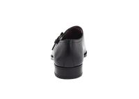 China Black Genuine Leather Handmade Monk Strap Shoes , Mens Monk Strap Brogue Dress Shoes for sale