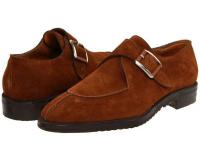 China Handcrafted Mens Brown Leather Brogue Shoes , Goodyear Mens Monk Strap Dress Shoes for sale
