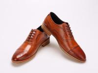 China British Style handmade Men's Dress Shoes Genuine Leather Oxford Brogues Formal Shoes for sale