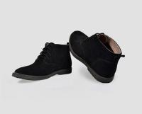 China Genuine Leather Plush Suede Desert Boots For Men , Square Heel Mens Ankle Dress Boots for sale