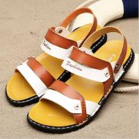 China Luxury Mens Summer Slip On Sandals , Custom Handcrafted Leather Sandals for sale