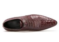 China Burnished Leather Men'S Wedding Dress Shoes Low Heel Mens Brown Oxford Shoes for sale