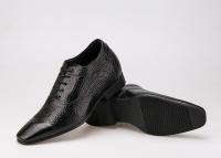 China 7cm Height Increasing Elevator Shoes , Sharp Toe Black Patent Leather Oxford Shoes for sale