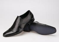 China Formal Business Men'S Wedding Dress Shoes Wear Resistant Flat Black Leather Slip On Shoes for sale