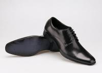 China Cow Leather Upper Lace Up Derby Shoes , Flat Heel Soft Mens Black Formal Shoes for sale
