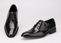 China Flats Men Formal Dress Shoes Black Genuine Leather Lace Up Shoes For Business Office for sale