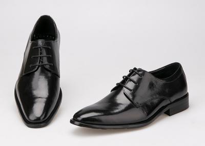 China Flats Men Formal Dress Shoes Black Genuine Leather Lace Up Shoes For Business Office for sale