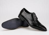 China Flats Men Formal Dress Shoes Black Genuine Leather Lace Up Shoes For Business Office for sale