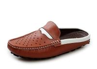 China Fashion Summer Genuine Leather Mens Sandals / Mens Cowhide Slippers for sale