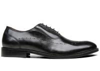 China Flats Mens Black Oxford Shoes Comfortable Insole Lacing Business Dress Shoes for sale