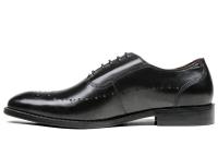 China Flats Mens Black Oxford Shoes Comfortable Insole Lacing Business Dress Shoes for sale