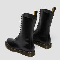 China Round Toe Women'S Leather Boots Black Military Style Boots For Leisure / Business for sale