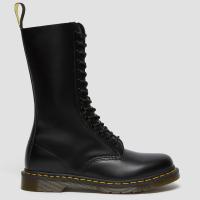 China Round Toe Women'S Leather Boots Black Military Style Boots For Leisure / Business for sale