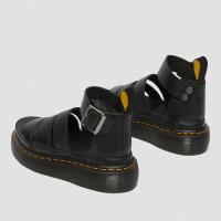 China Women Cut Out Leather Sandals , Round Toe Zip Front Sandals for sale
