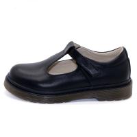China Childrens T-Bar Leather School Shoes Round Toe With Rubber Sole for sale