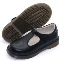 China Childrens T-Bar Leather School Shoes Round Toe With Rubber Sole for sale