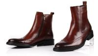 China Handmade Zip Mens Leather Dress Boots Military Army SWAT Combat / Training Boots for sale