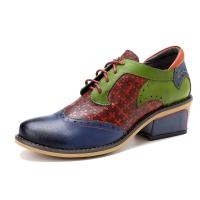 China Handmade Brogue Oxford Shoes Womens Lace Up Dress Shoes 36-42 Size for sale