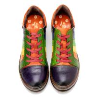 China Casual Hand Polished Rainbow Flat Shoes Classic Ladies Leather Dress Shoes for sale