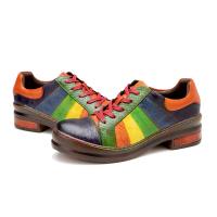 China Casual Hand Polished Rainbow Flat Shoes Classic Ladies Leather Dress Shoes for sale