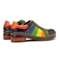 China Casual Hand Polished Rainbow Flat Shoes Classic Ladies Leather Dress Shoes for sale