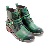 China Retro Casual Style Women's Leather Boots Low Heel Round Toe for sale