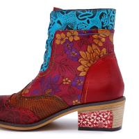 China Vintage Genuine Leather Cowgirl Boots , Women Leather Ankle boots Big Size for sale
