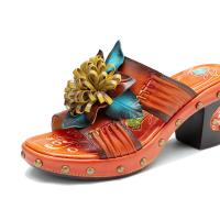 China Handmade Fashion Women Sandals Slippers 3D Flowers Platform Slipper Shoes for sale