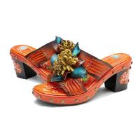 China Handmade Fashion Women Sandals Slippers 3D Flowers Platform Slipper Shoes for sale
